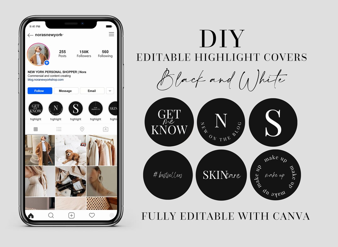Editable Instagram Higlight Covers for Business Owners, Bloggers ...