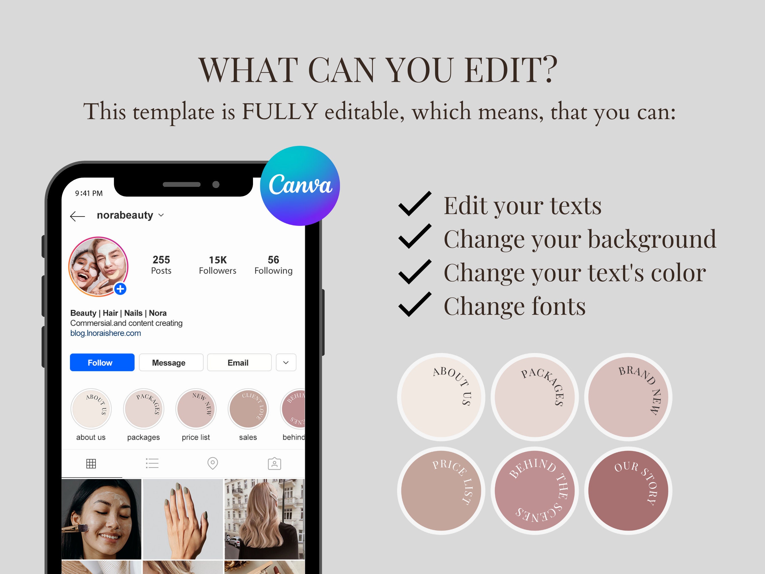 DIY Editable Instagram Higlight Covers Powder Pastel Story Covers for ...