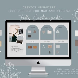 MEGA BUNDLE Desktop Organizers | Editable + Calendar | 240+ Folder ...