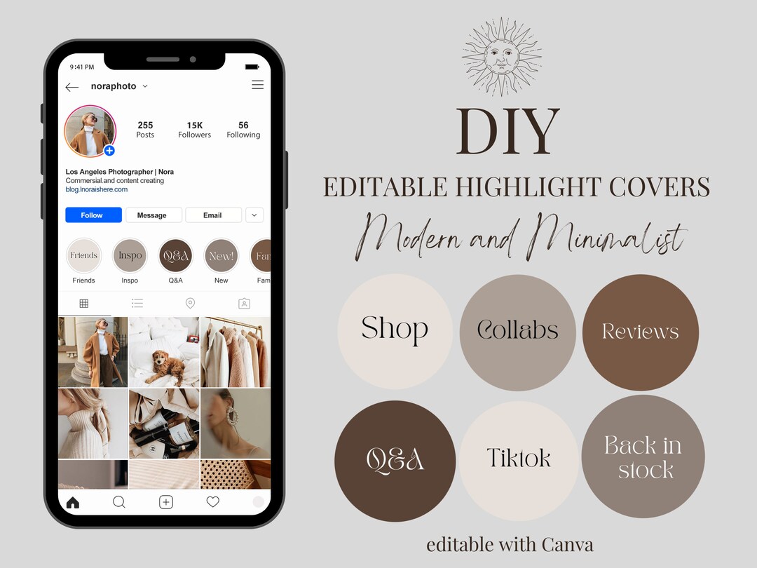 Editable Minimalist Instagram Higlight Covers for Photographers ...