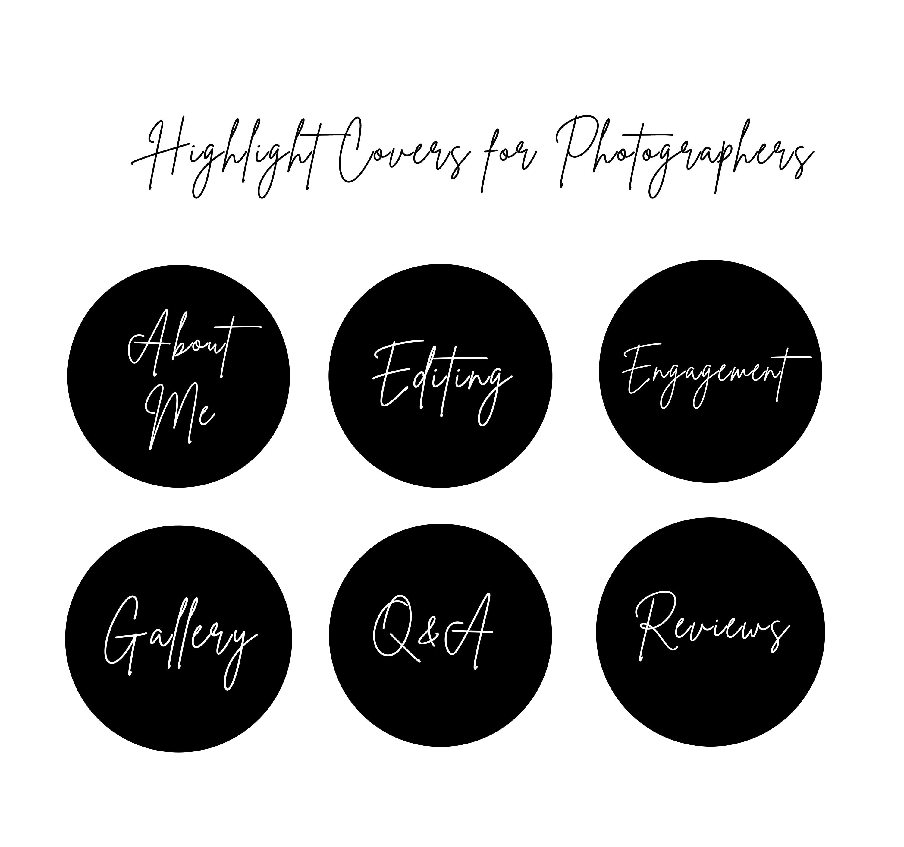 430 Instagram Story Highlight Covers for Photographers Text - Etsy