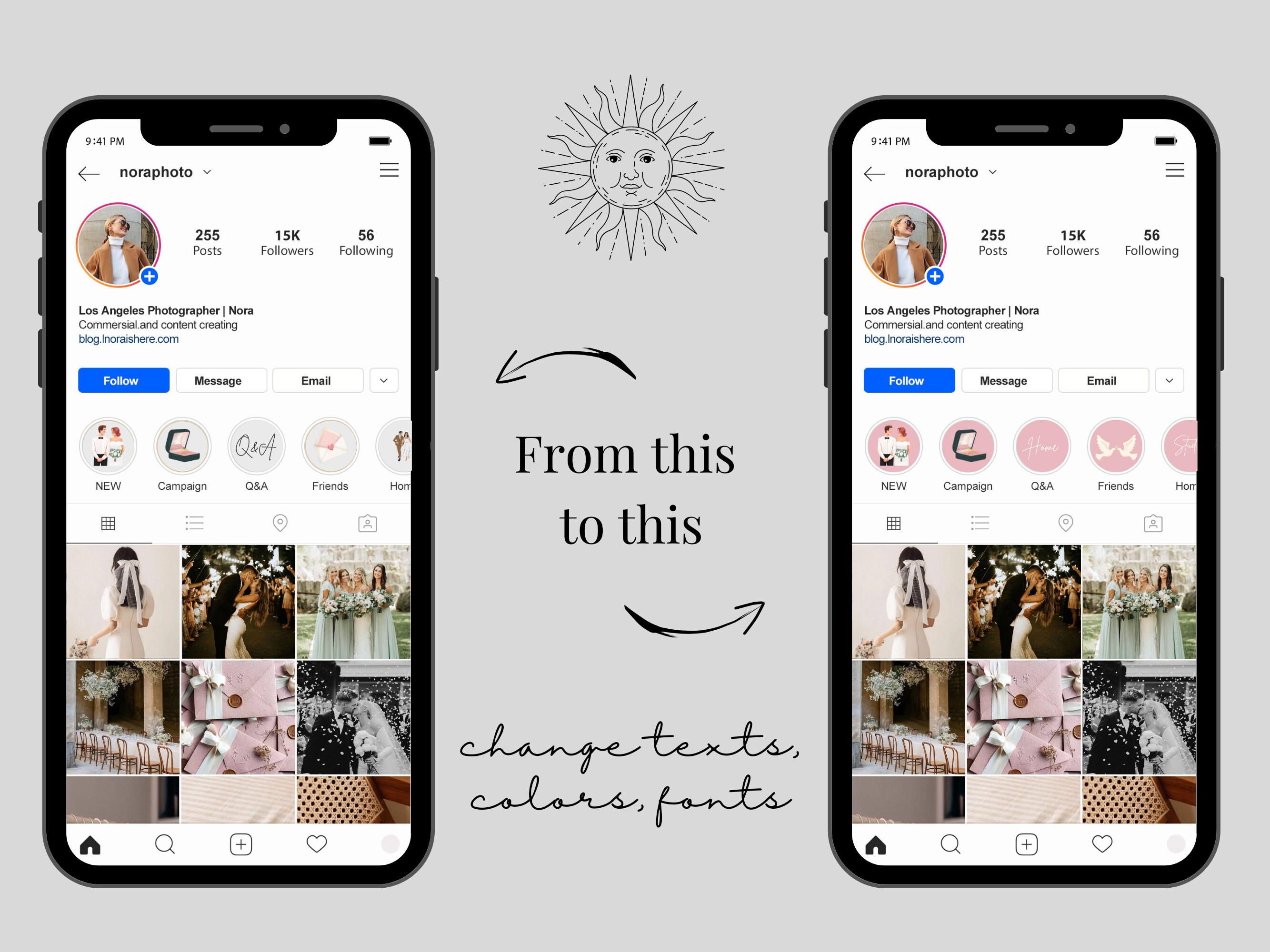 Wedding Instagram Higlight Covers Editable Story Covers for - Etsy