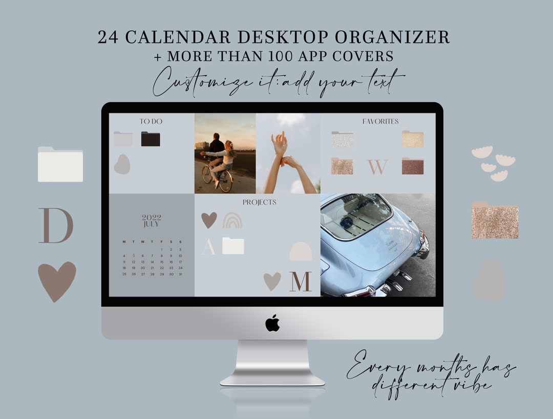 2022/2023 Calendar Desktop Organizer and 100+ Folder Cover for Mac and ...
