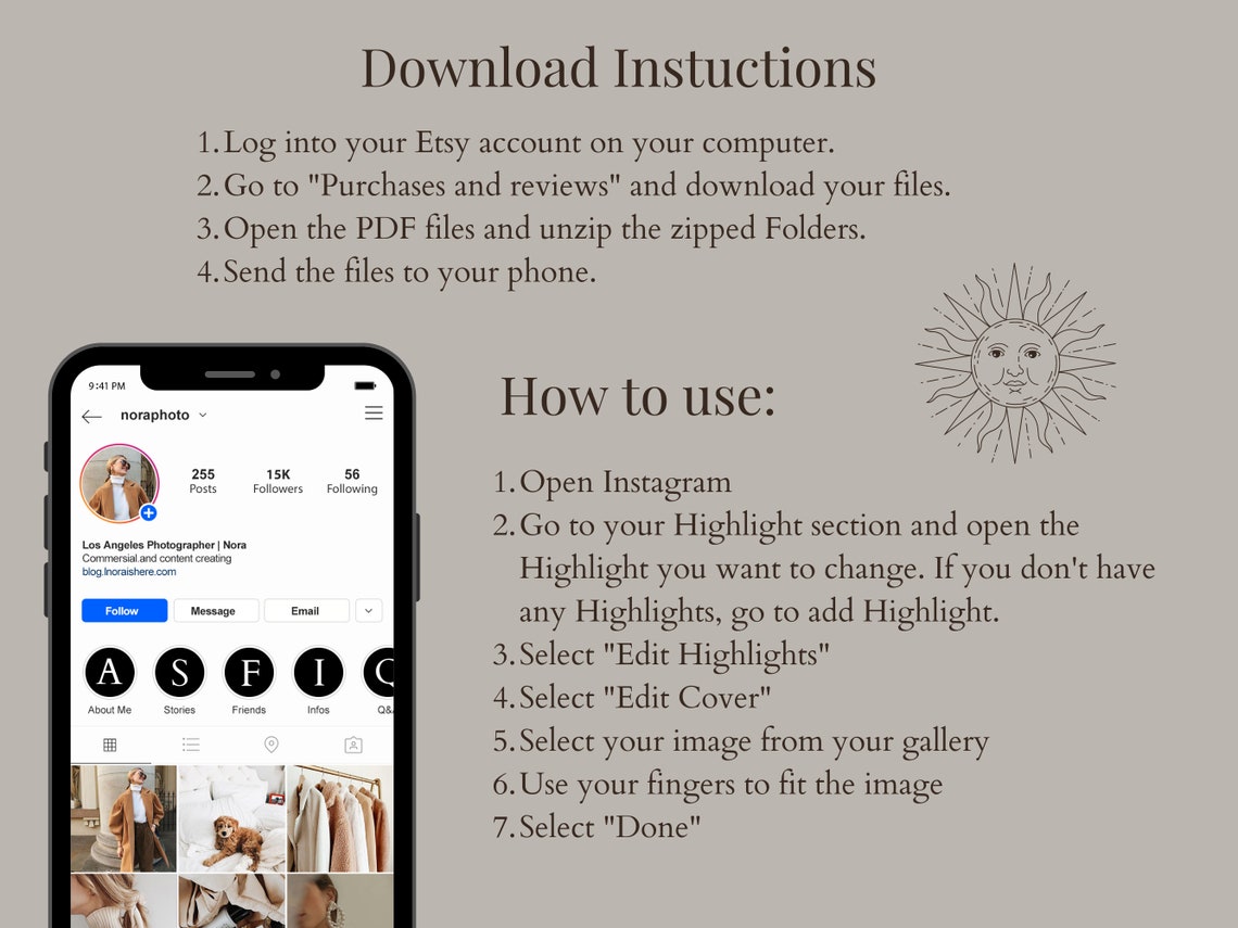 Editable Minimalist Instagram Higlight Covers for - Etsy
