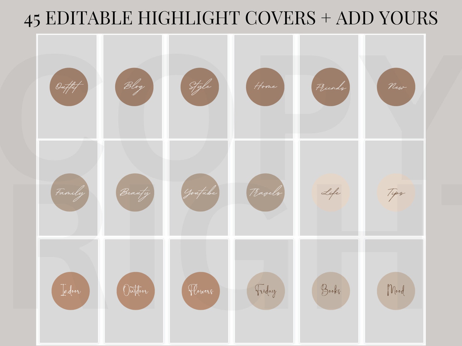 Editable Instagram Text Higlights | Minimalist Instagram Handwritten ...