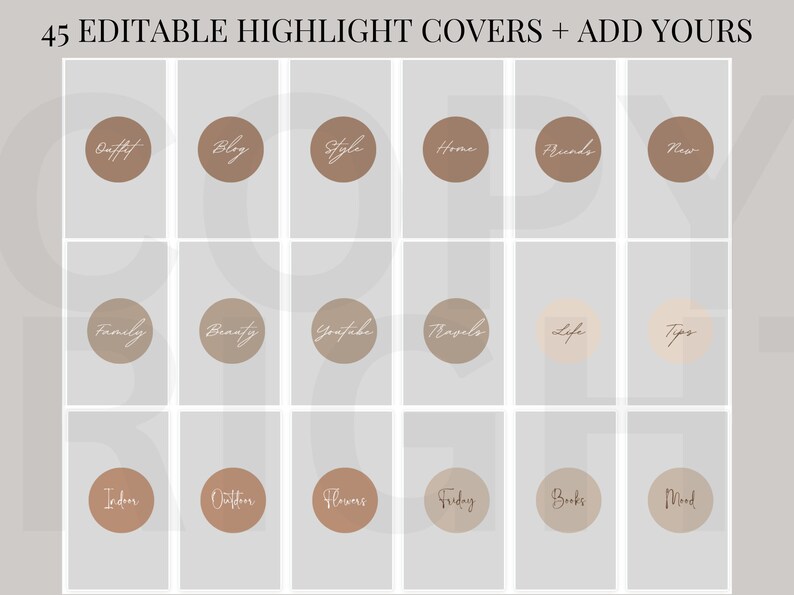 Editable Instagram Text Higlights | Minimalist Instagram Handwritten ...