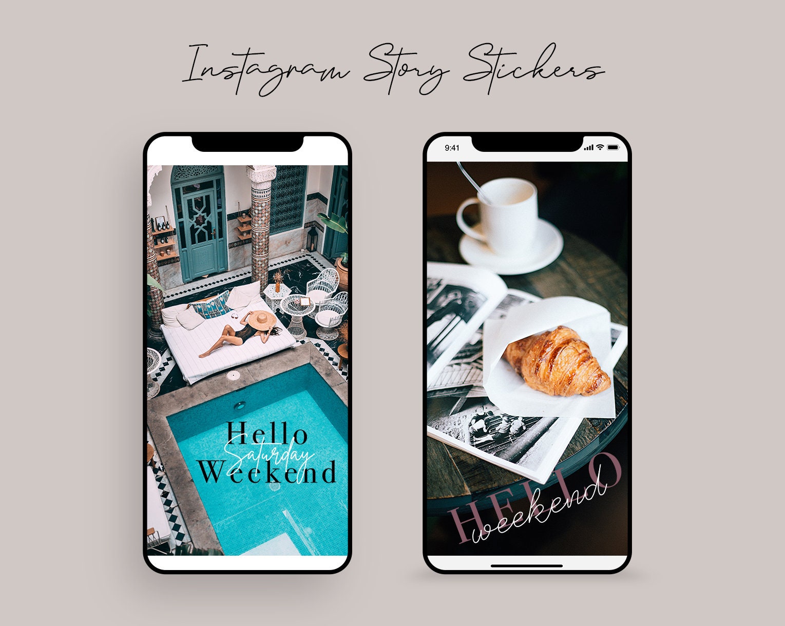 69 WEEKDAY and Months Modern Instagram Story Stickers Daily Sticker Set ...