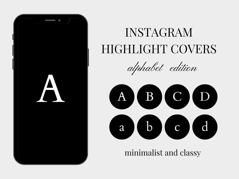 Minimalis Alphabet Instagram Higlight Covers | Letters Instagram Story ...