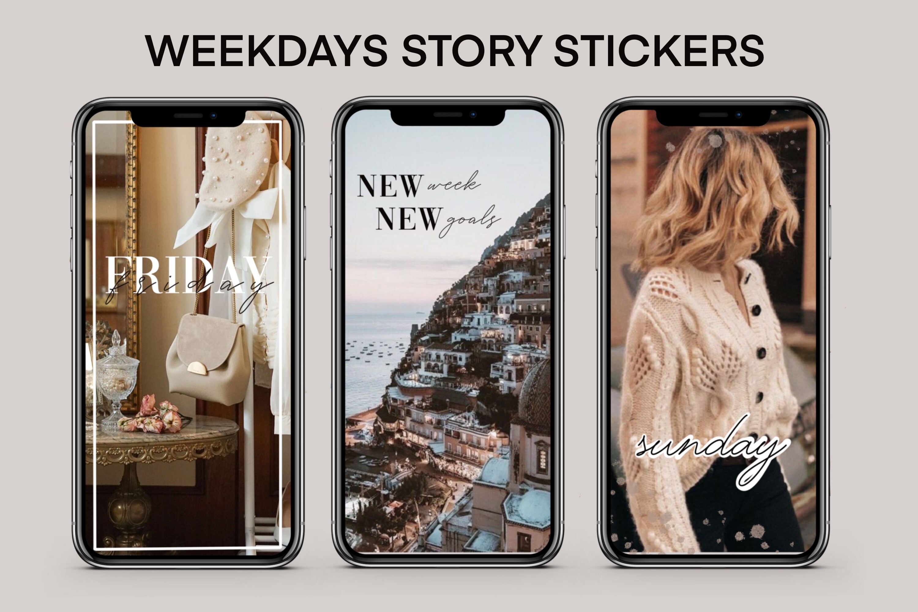 93 WEEKDAYS Instagram Story Stickers | Sticker Pack | Daily Stickers ...