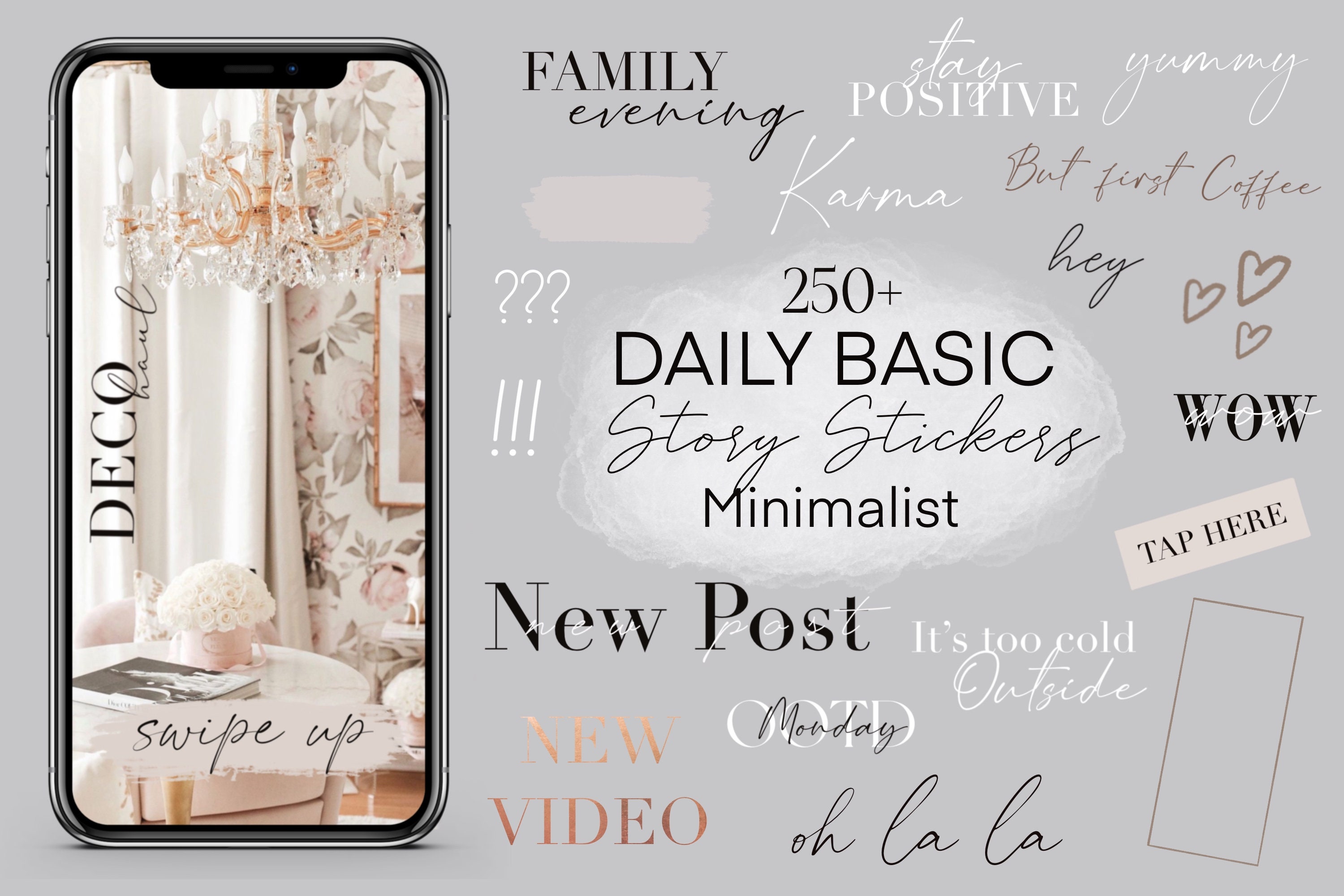 250+ Daily Basic Story Stickers for Instagram | Home | Family | Words ...