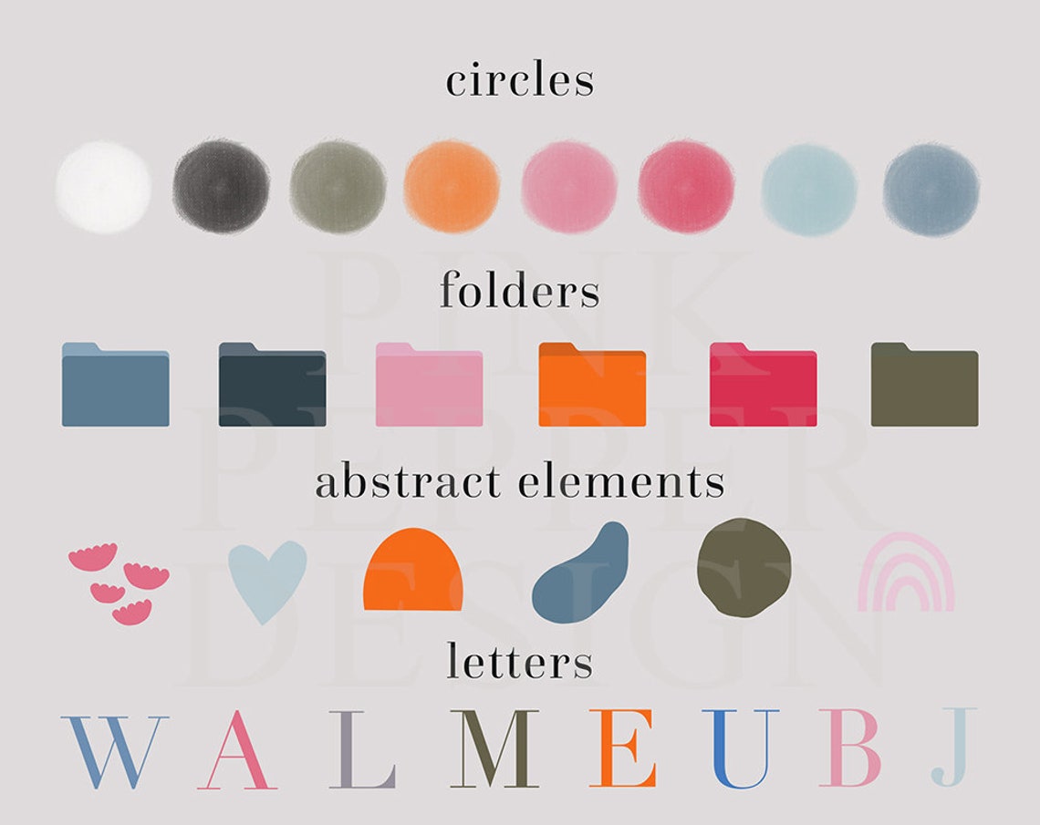 136 Colorful MAC WINDOWS Desktop Folder Covers Icons Summer Desktop ...