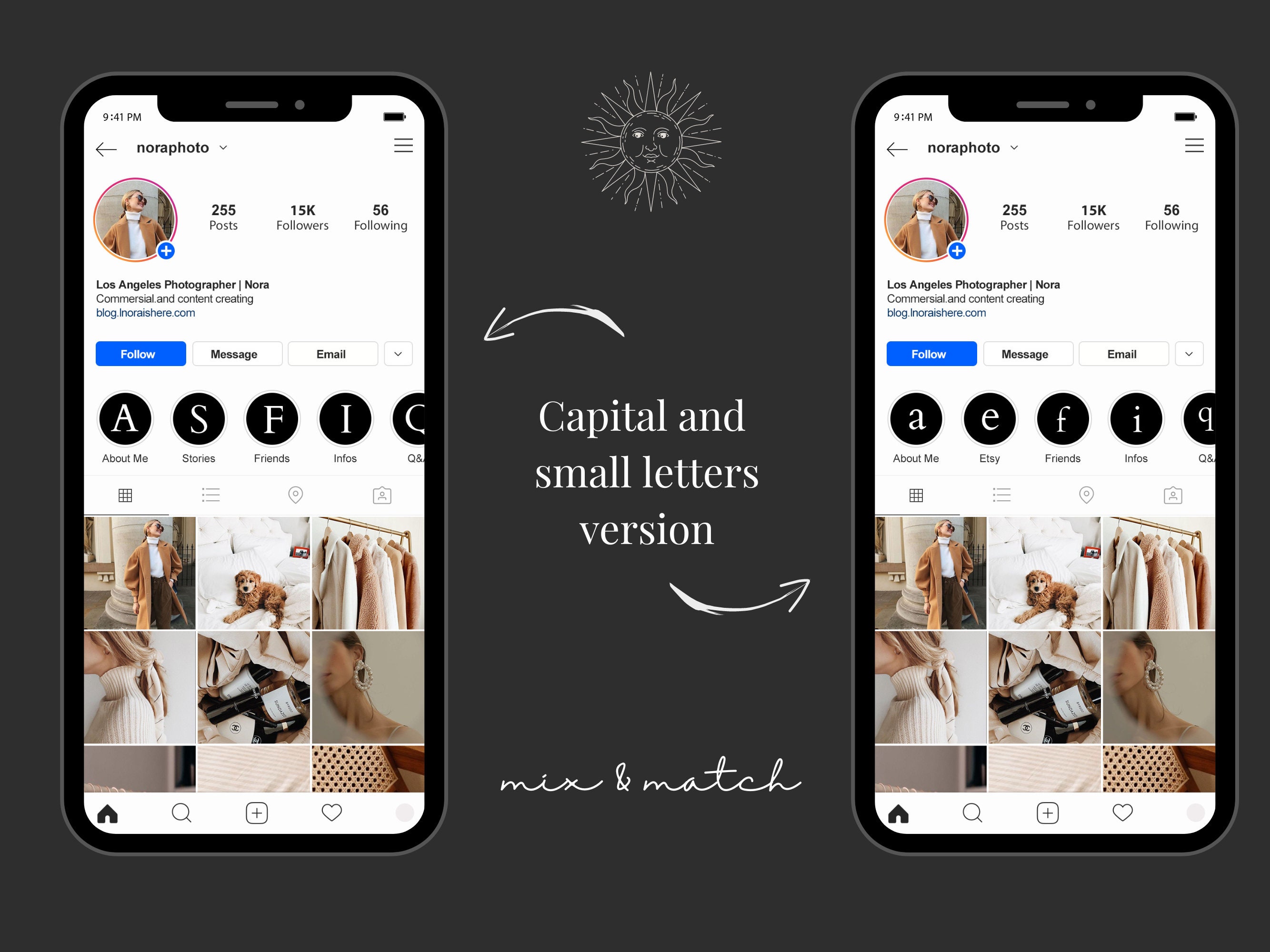 Minimalis Alphabet Instagram Higlight Covers | Letters Instagram Story ...