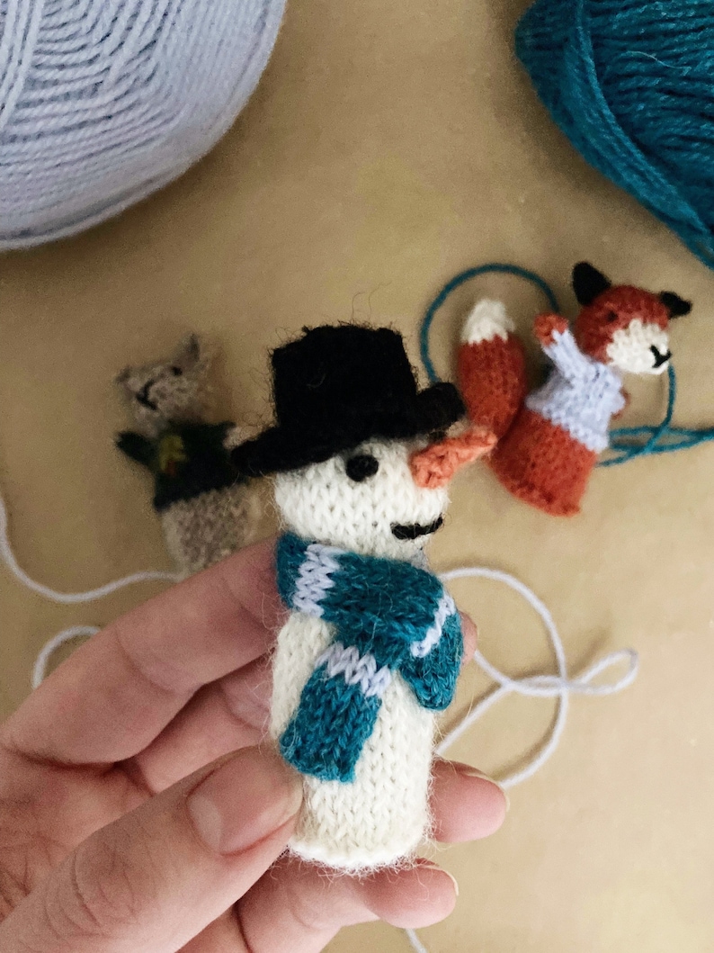 Snowman Finger Puppet - Etsy