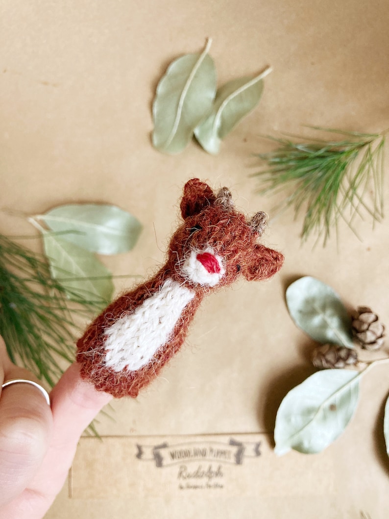 Rudolph Christmas Finger Puppet - Etsy