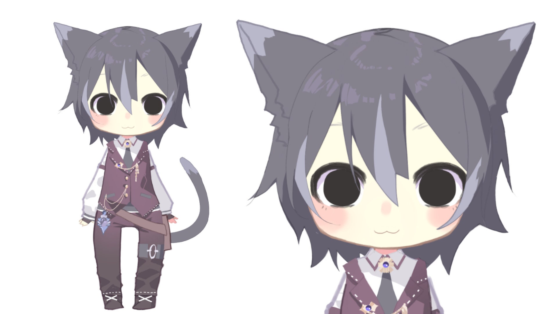 Chibi Simple VTuber Live2D Commission ArtRigging | Etsy