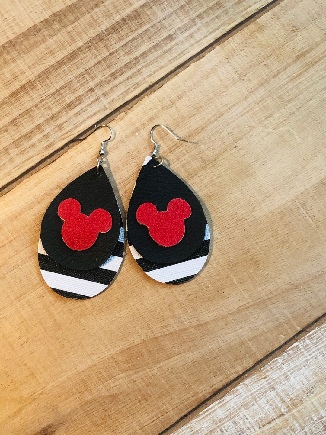 Mickey Mouse Earrings: Silver Accent, Lightweight 2.5" - Etsy