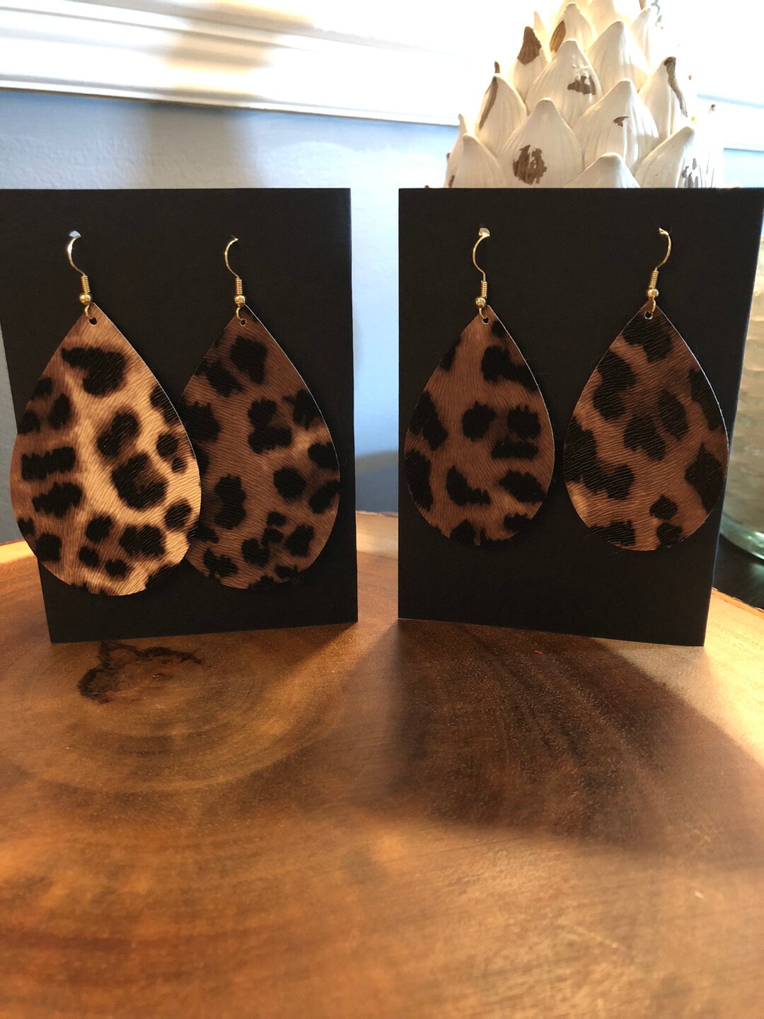 Leopard Print Teardrop Earrings - Etsy