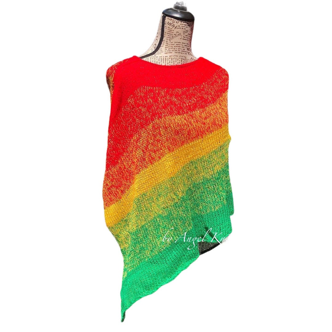 Rainbow Shawl , Rainbow Shrug , Rainbow Gradient Shawl , Festival Top ...