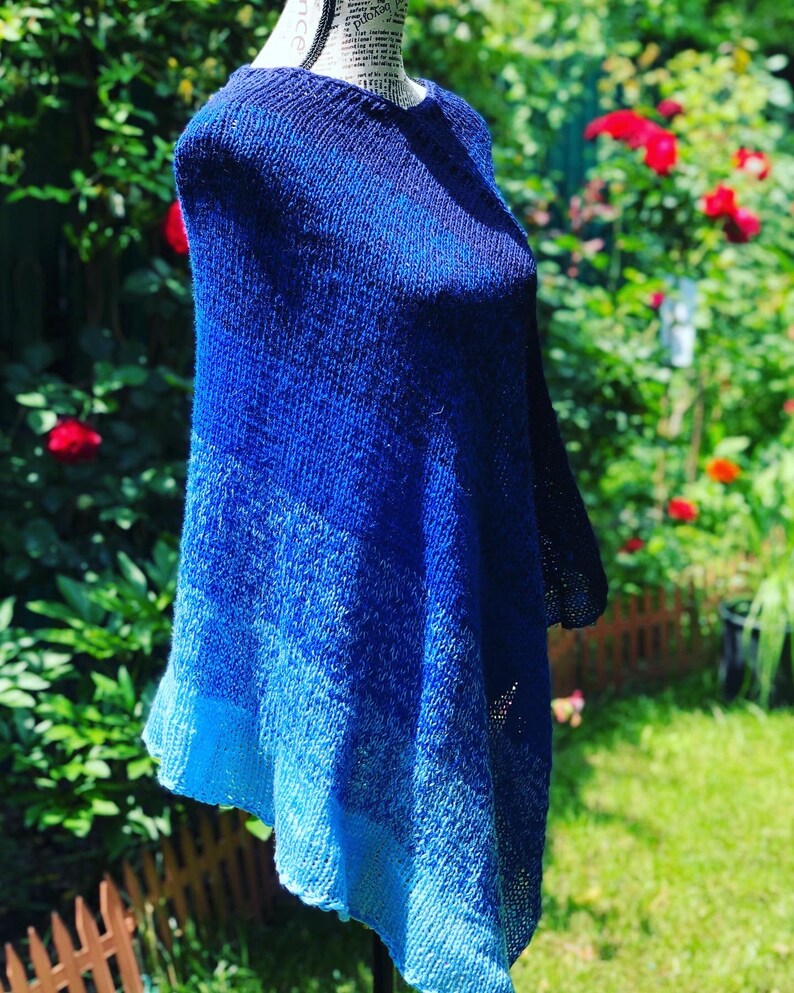 Royal Blue Shrug , Hand Knitted Shrug , Oversized Shrug , Big Shawl ...