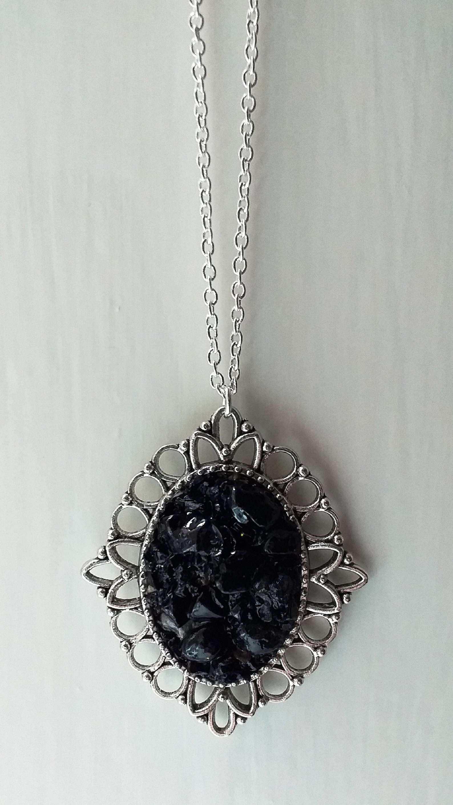 Coal Jewelry Coal Pendants Coal Necklaces Black Silver Coal - Etsy