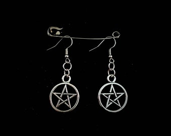 Sterling Silver Teeny Tiny Pentacle Earrings - VERY SMALL - Etsy