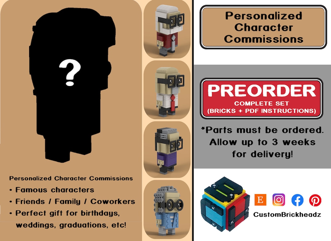 Personalized People/character Brick Gift Set - Etsy