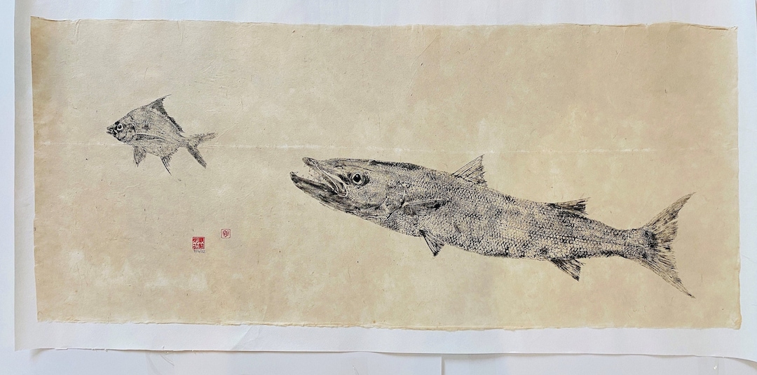 Porgy Dead Ahead - Gyotaku - Japanese Fish Painting - Japanese Art ...