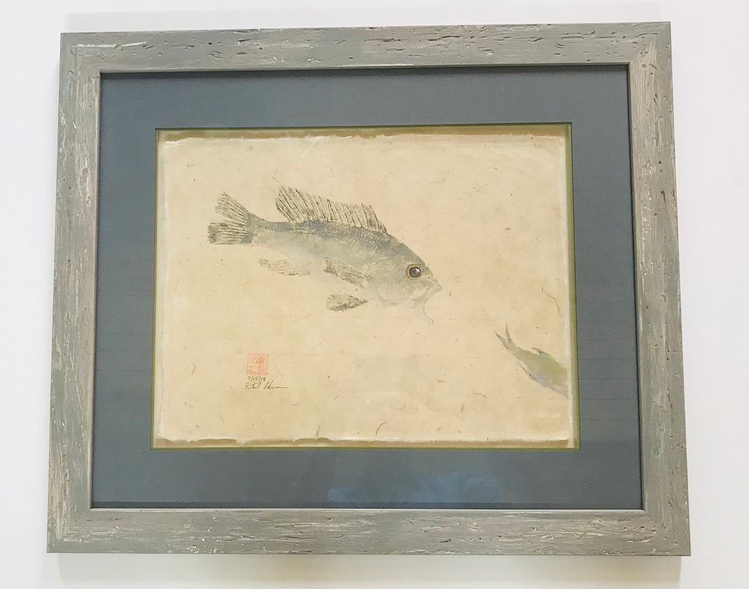 Hungry - Original Gyotaku - Japanese Fish Rubbing - Japanese Art - Fish ...