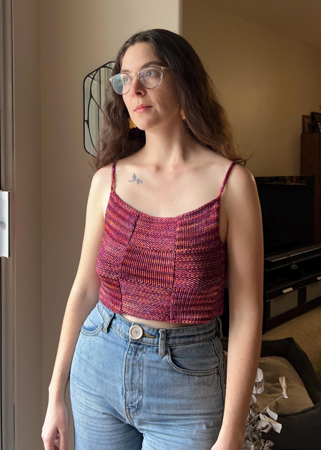 Checkerboard Knit Tank Pattern: Sentro, Addi Machine (PDF Pattern) - Etsy