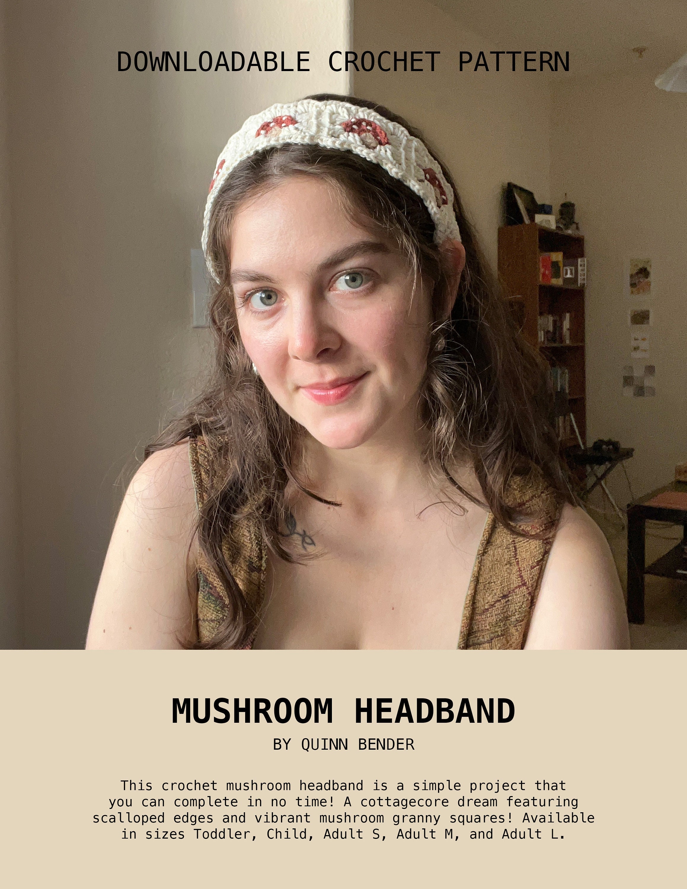 Mushroom Headband | Downloadable Easy Crochet Pattern | Digital ...
