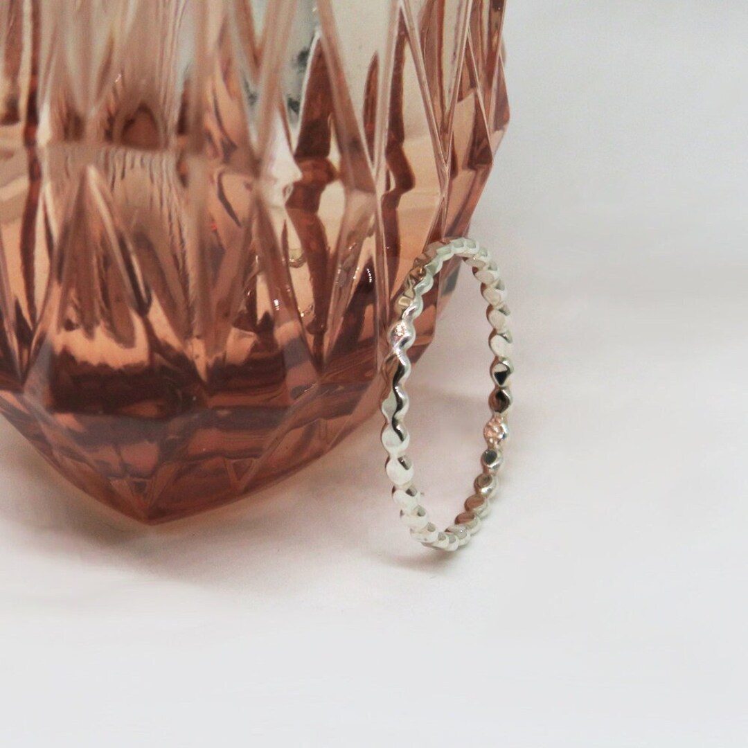 Flat Dot Stacking Ring Dainty Dot Ring Solid Sterling Silver Ring ...