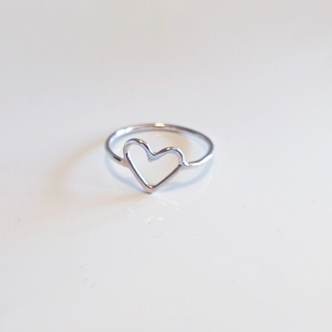 Open Heart Ring Cute Heart Ring Simple 925 Sterling Silver - Etsy