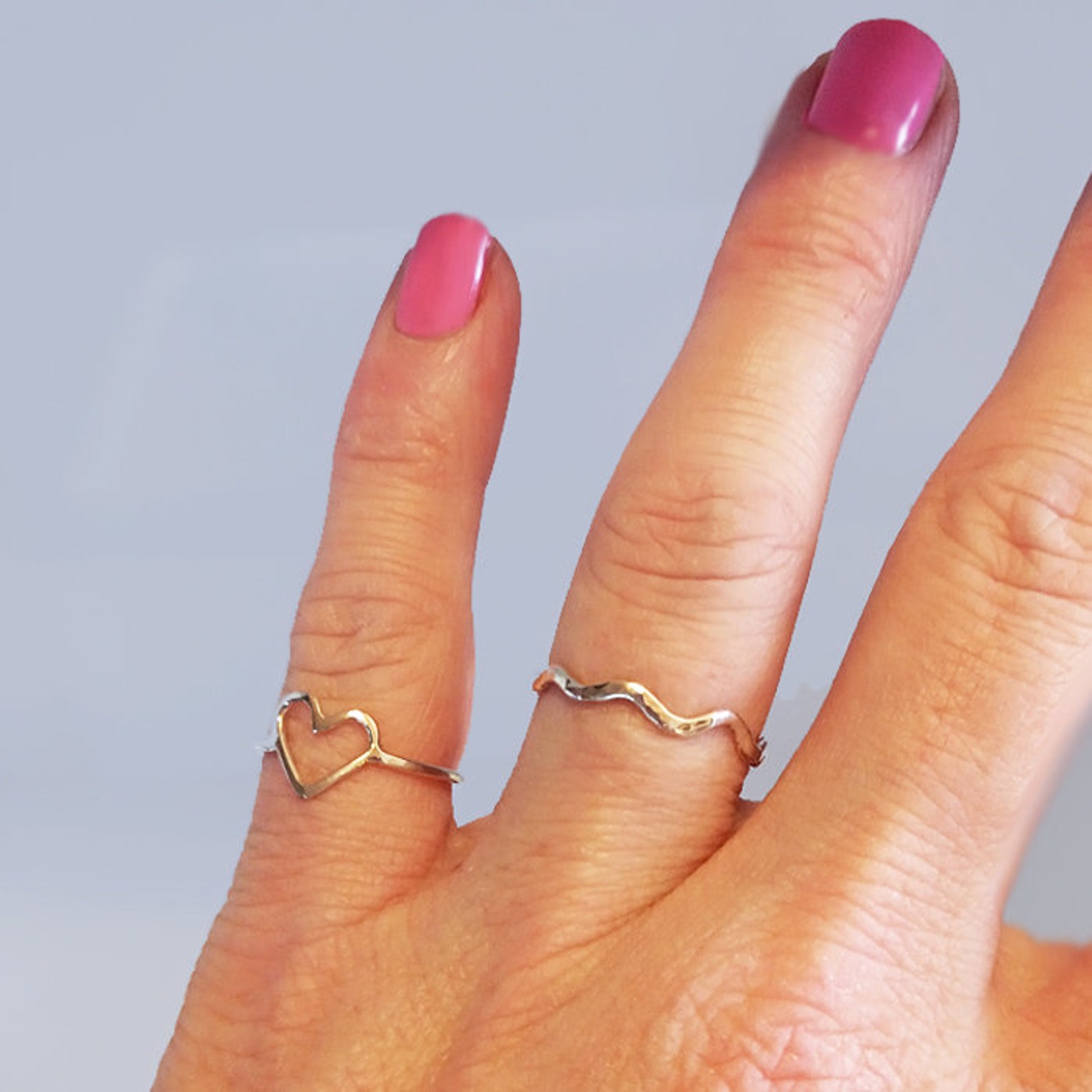 Open Heart Ring Cute Heart Ring Simple 925 Sterling Silver - Etsy