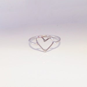 Open Heart Ring Cute Heart Ring Simple 925 Sterling Silver - Etsy