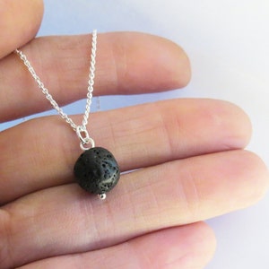 Icelandic Lava Necklace 925 Sterling Silver Chain & Lava Stone 6mm, 8mm ...