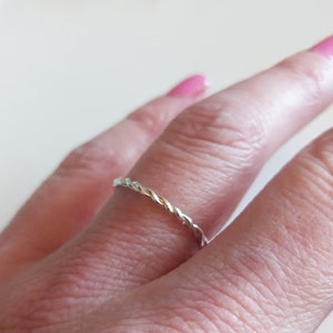 Twist Silver Ring Thin Rope Stacking Ring Dainty 925 Sterling Silver Ring Simple Stackable Rings ...