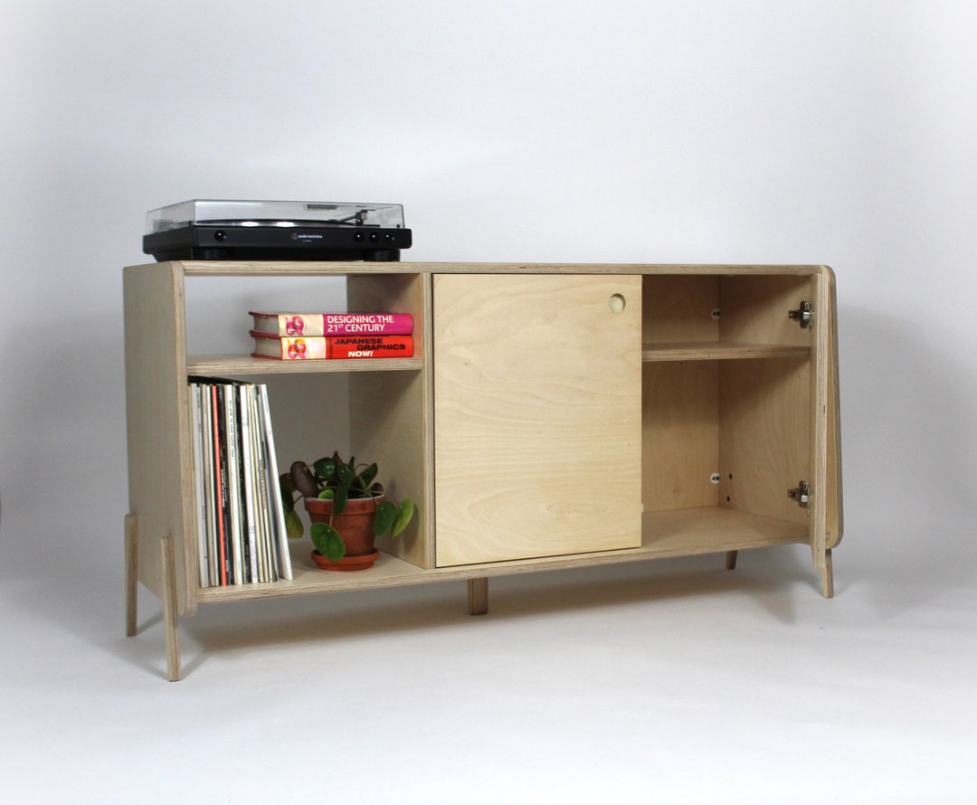 CLAPTON Mid Century Modern Vinyl and Record Player Sideboard Record ...