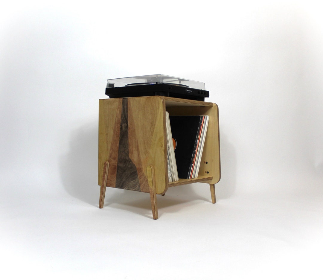 LIMITED EDITION BRIXTON Small Record Player Stand Vinyl Storage Plywood ...