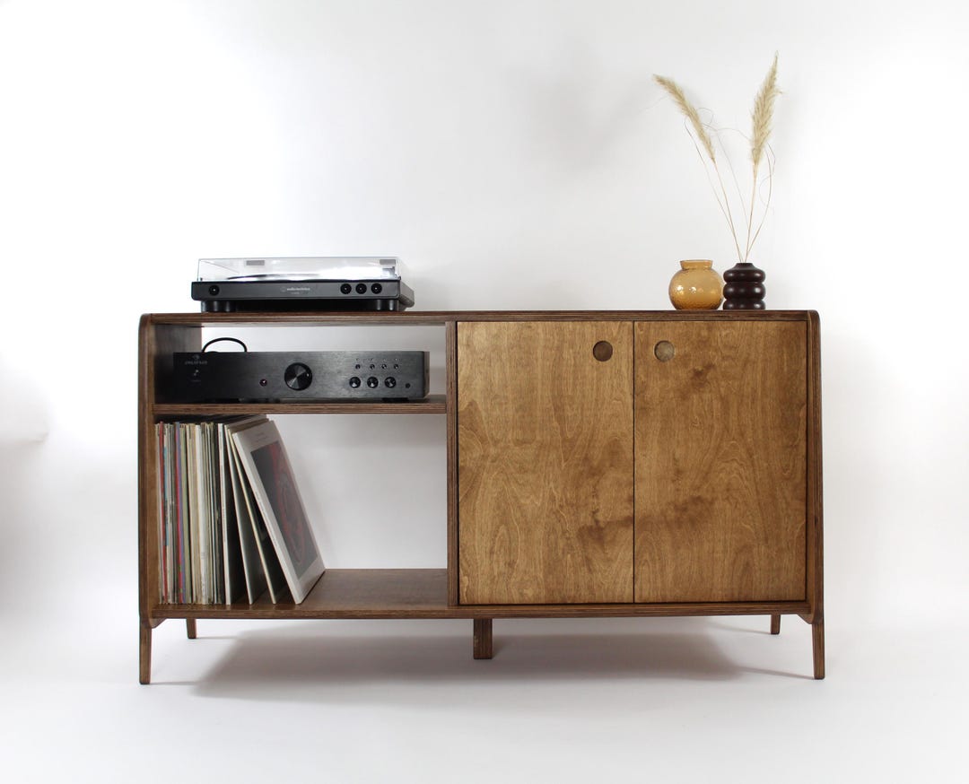 CLAPTON - Mid Century Modern Vinyl and Record Player Sideboard - Record ...