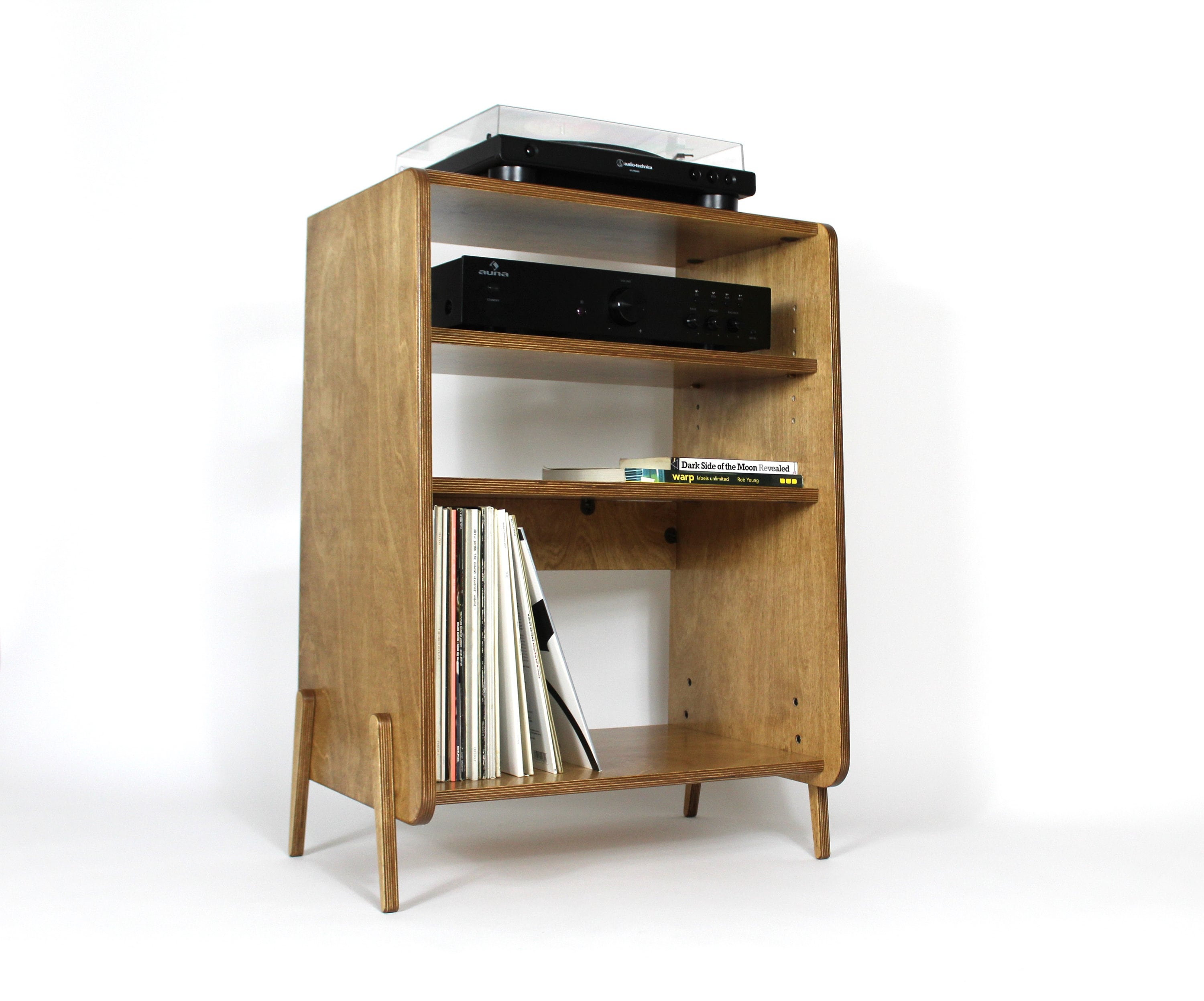 DEPTFORD Large Record Player Stand Hi Fi Storage Mid Century Modern ...