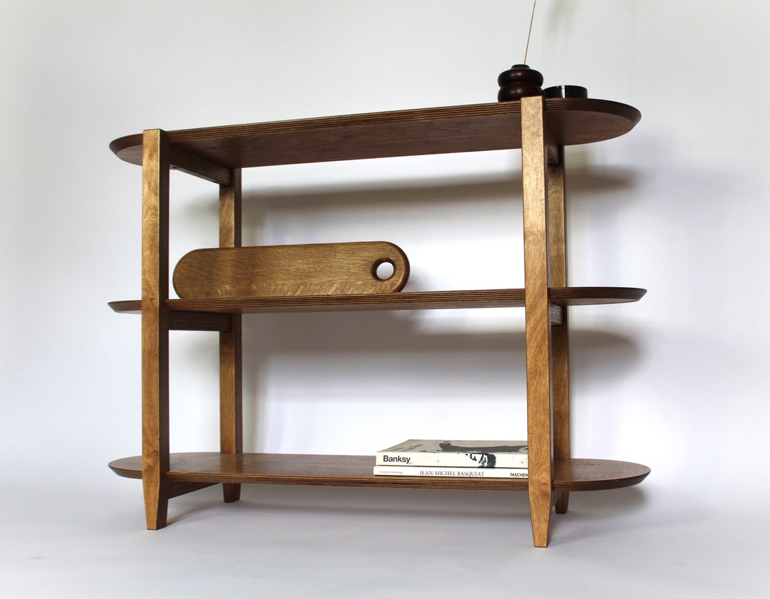 SLADE 3 Tiered Plywood Modular Shelving Unit - Book Storage and Media ...