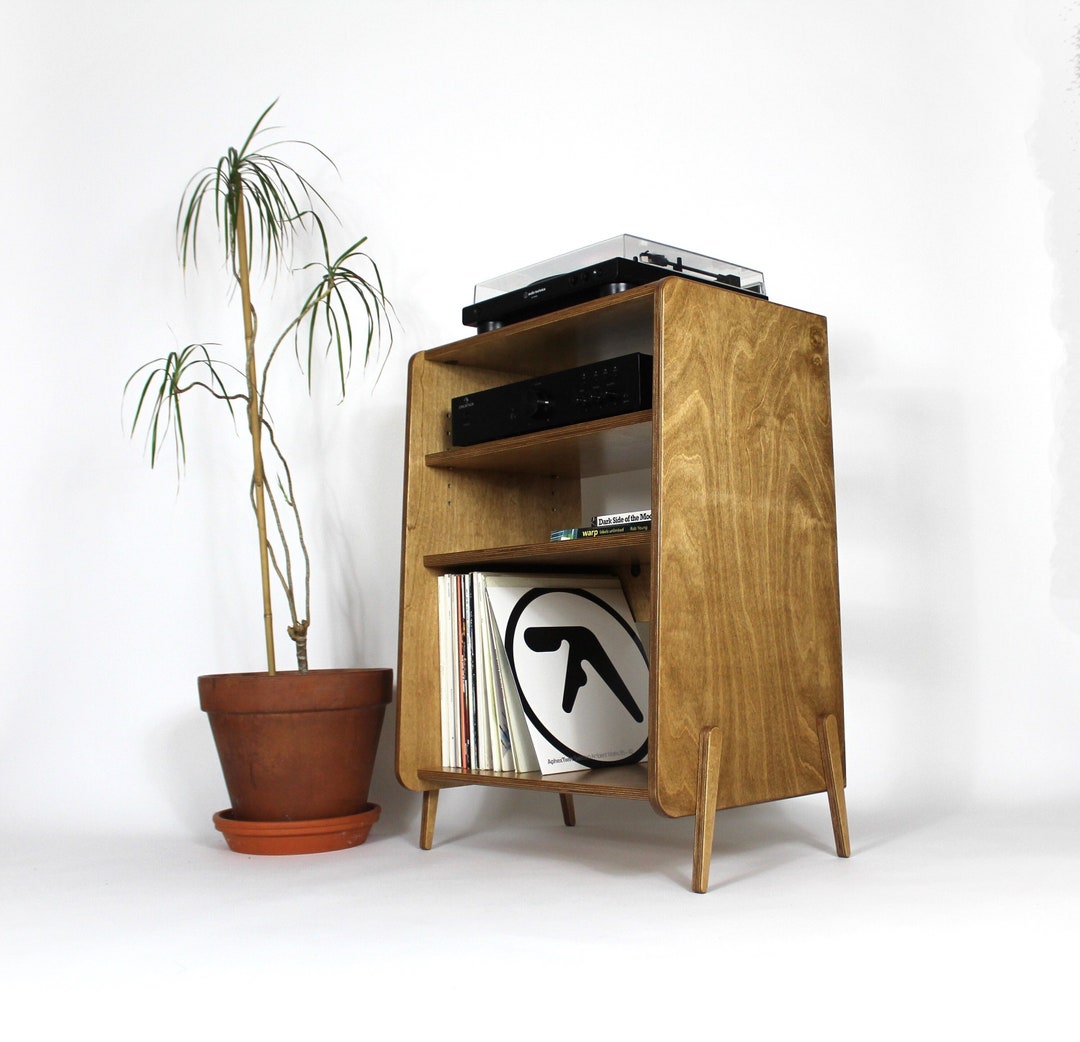 DEPTFORD Large Record Player Stand Hi Fi Storage Mid Century Modern ...