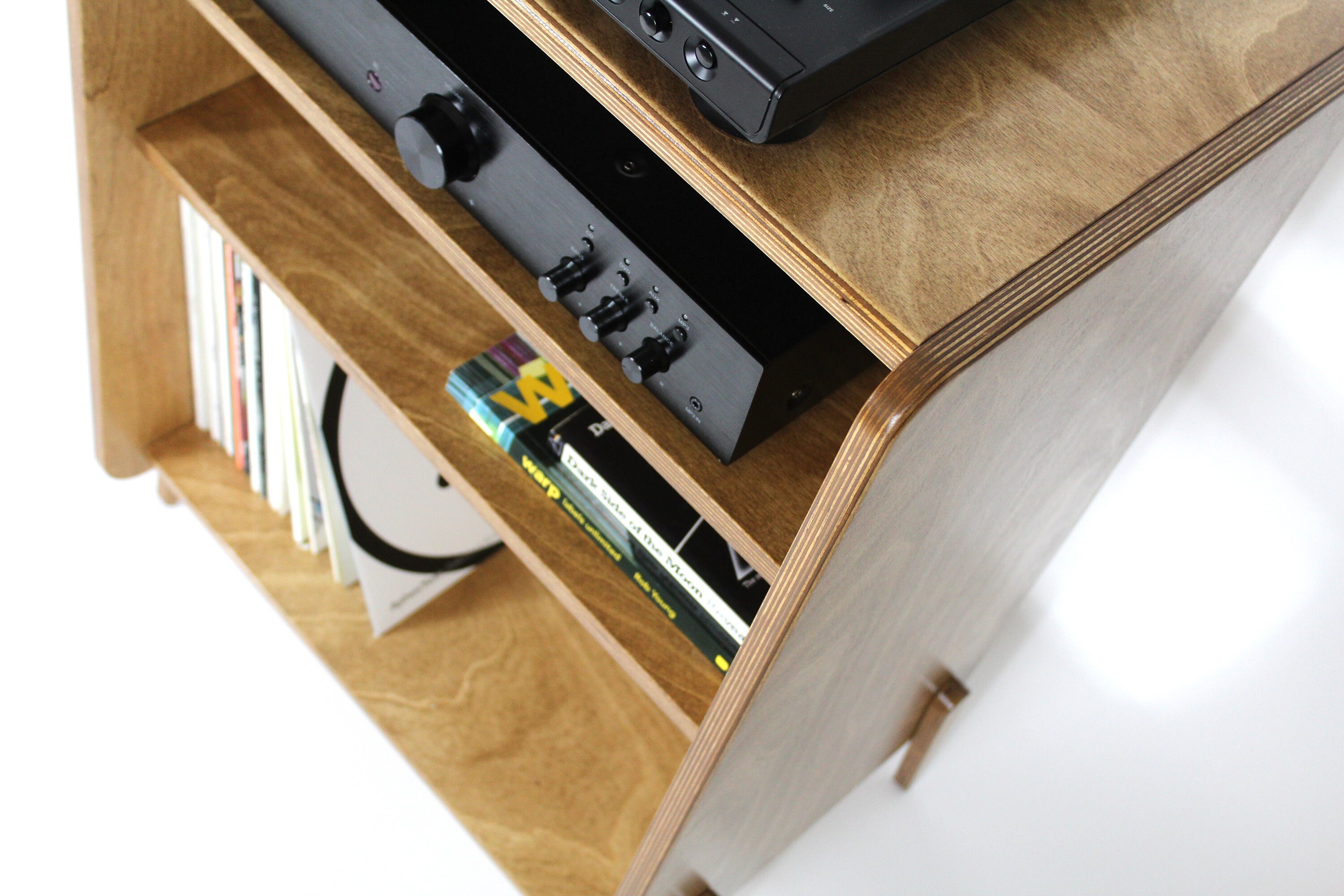 DEPTFORD Large Record Player Stand Hi Fi Storage Mid Century Modern ...