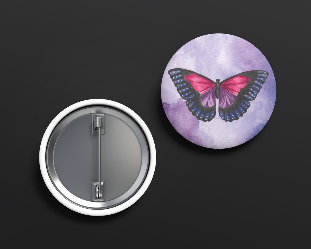 Bisexual Discreet Pride Pin, Bi Butterfly Pin Back Button, Bisexual ...