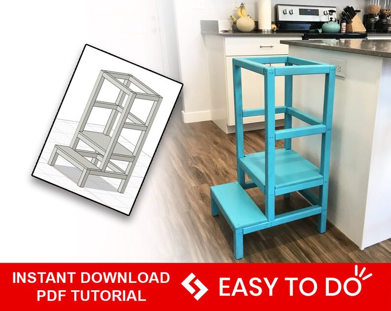 Toddler Tower Plan Wood Kitchen Stand Plan Little Chef Tower - Etsy