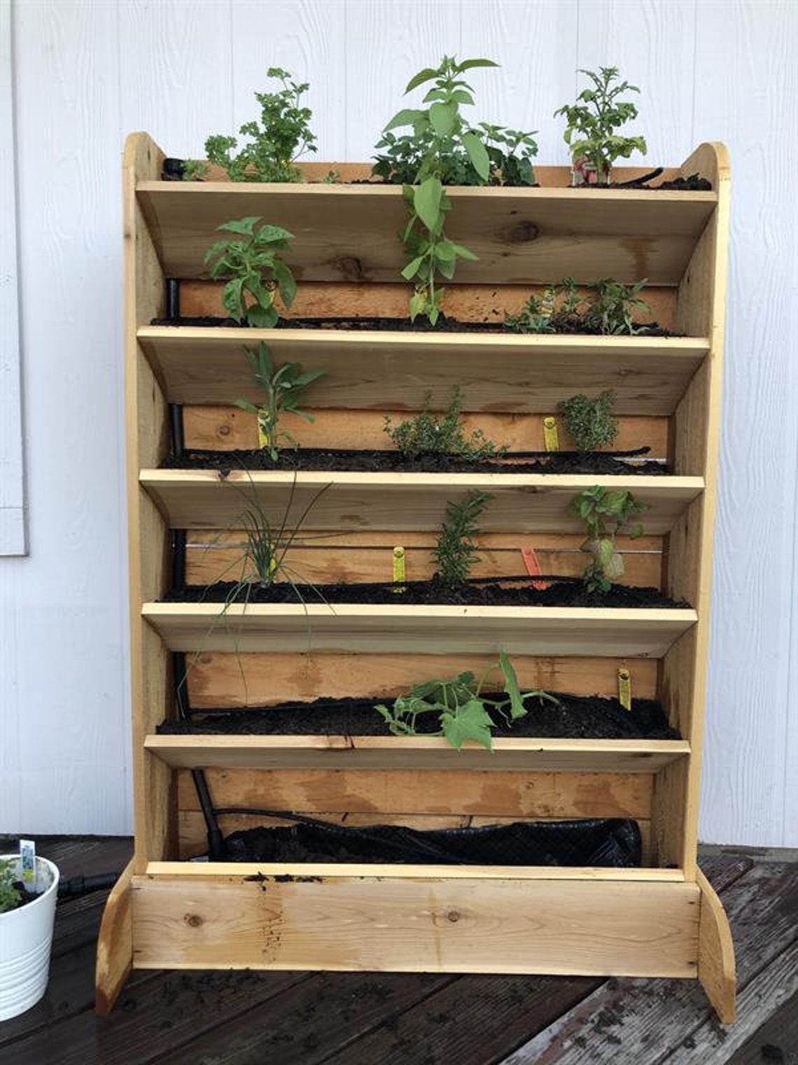 Vertical Planter Box Plan, Ladder Planter, Raised Garden Bed, Herb ...