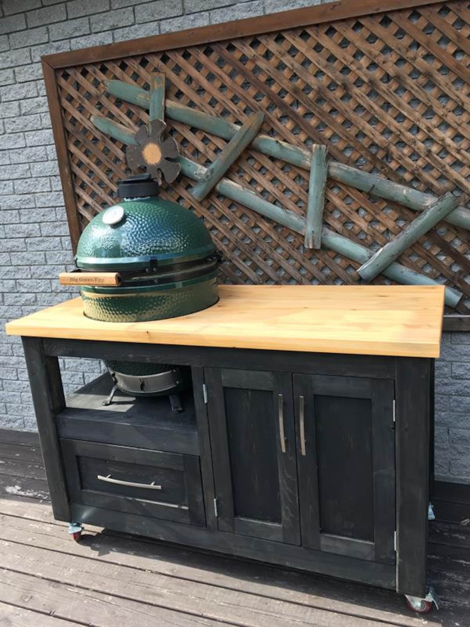 Grill Table for Green Egg, Grill Cart Plans, Grill Cabinet Plans PDF ...