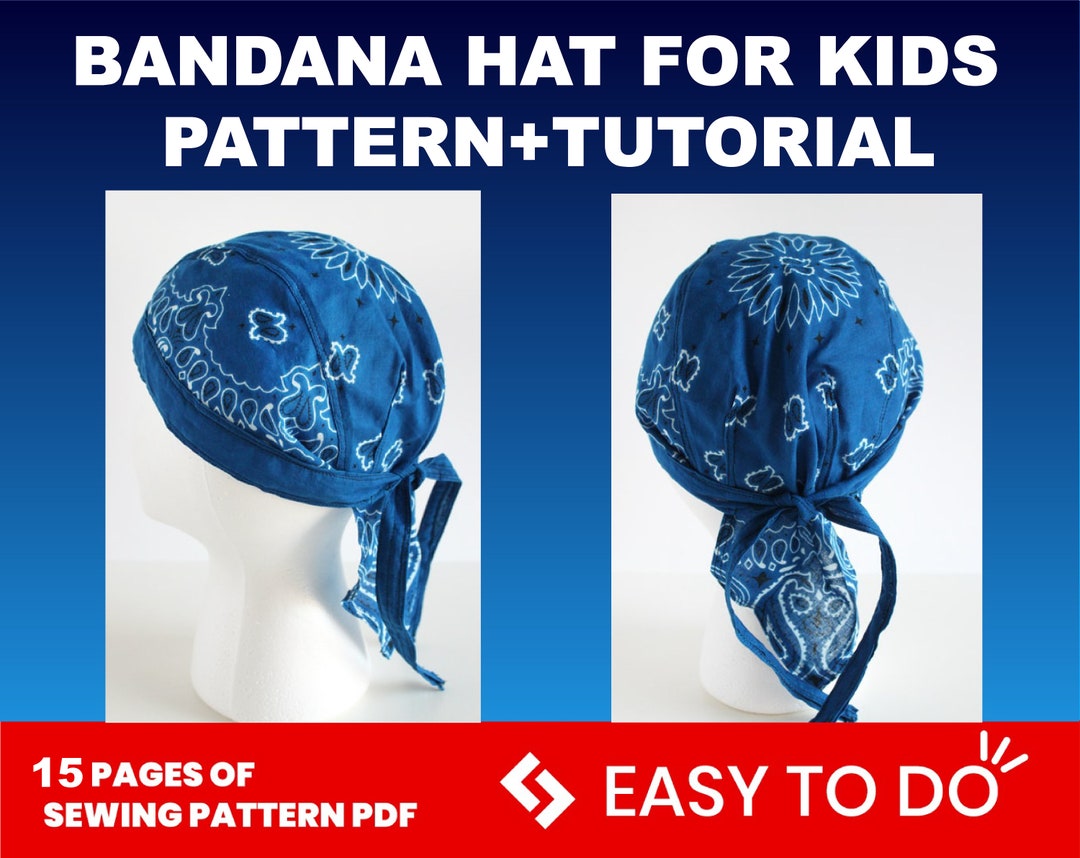 Scrub Hat for Kids , Chemo Hat for Kids, Bandana Pattern for Kids, Hat ...