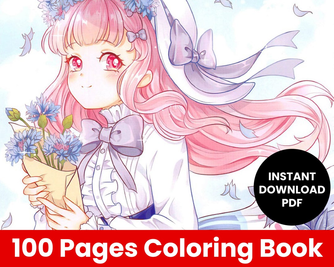 COLORING BOOK for Adults and Kids Bundle, Chibi, Fantasy, Anime, Girls ...