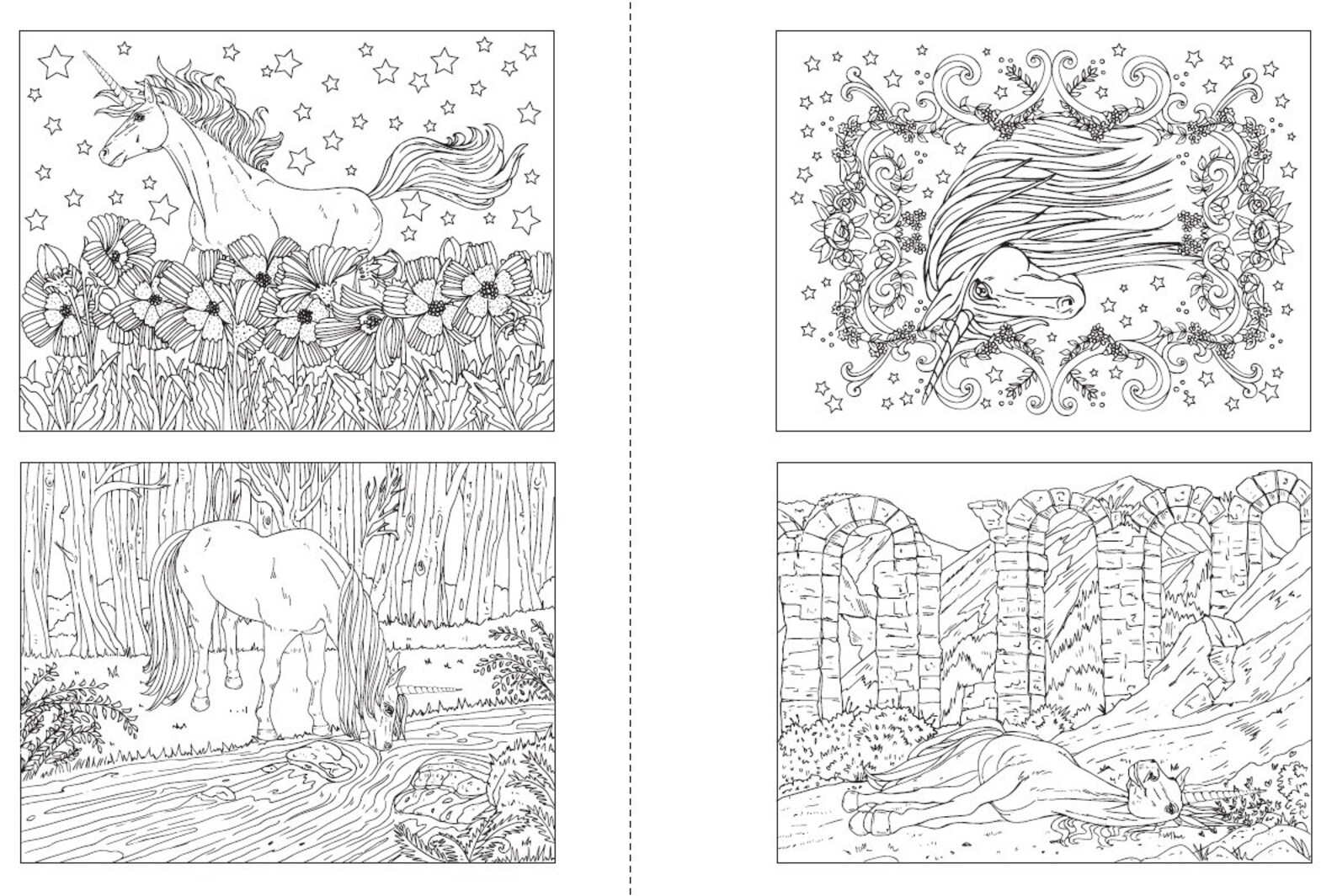 Unicorns Coloring Pages-fantasy Coloring Book Magical - Etsy